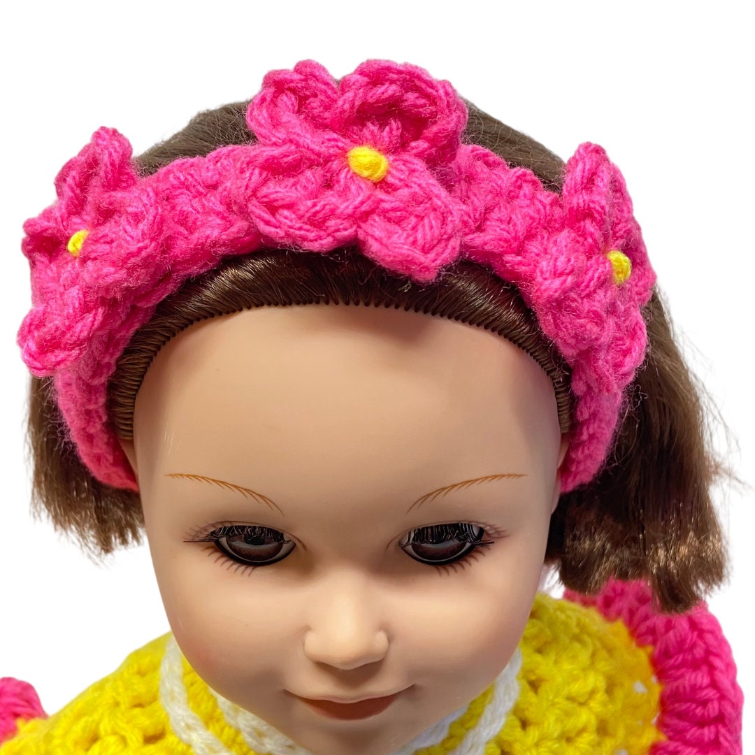 18" Doll Lucy Flower Dress Crochet Pattern, Crochet Doll Shoes Pattern ...