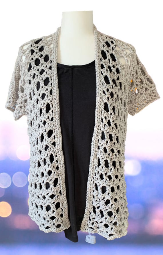 Silver Clouds Crochet Cardigan Pattern, Digital PDF Pattern Silver Clouds Crochet Cardigan Pattern, Digital PDF Pattern