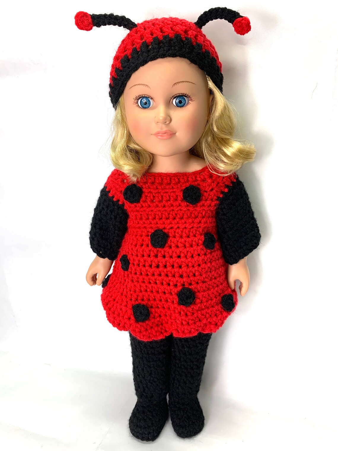 18" Doll Ladybug Crochet Pattern, 14.5" Ladybug Costume, Crochet 18 ...