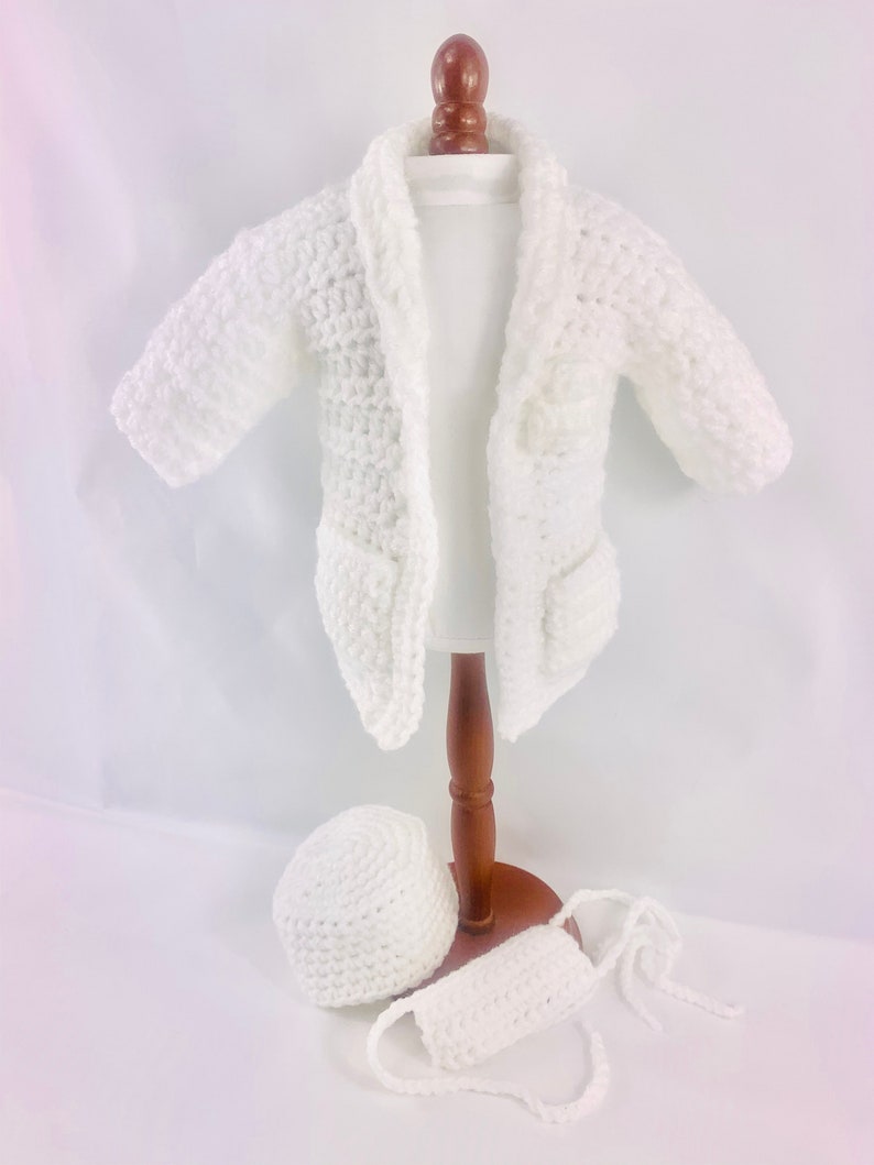 18 Doll Doctor Lab Coat Crochet PDF pattern doll mask | Etsy