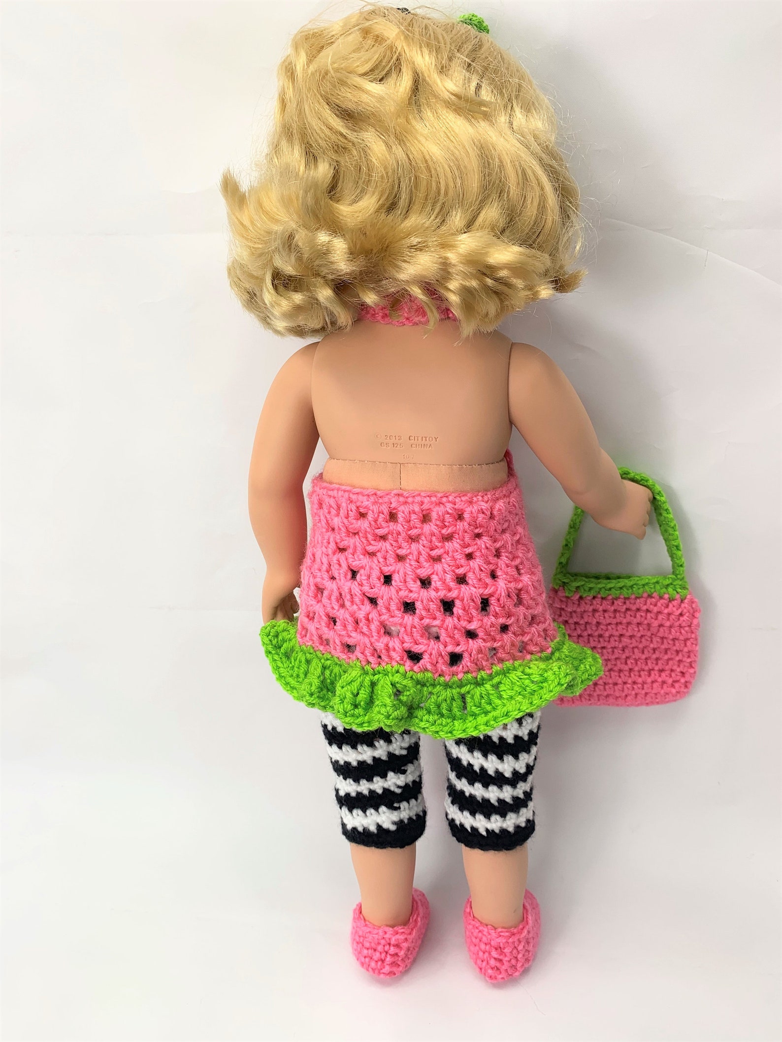 18 Doll Watermelon Dress Crochet Pattern Doll Clothes Etsy