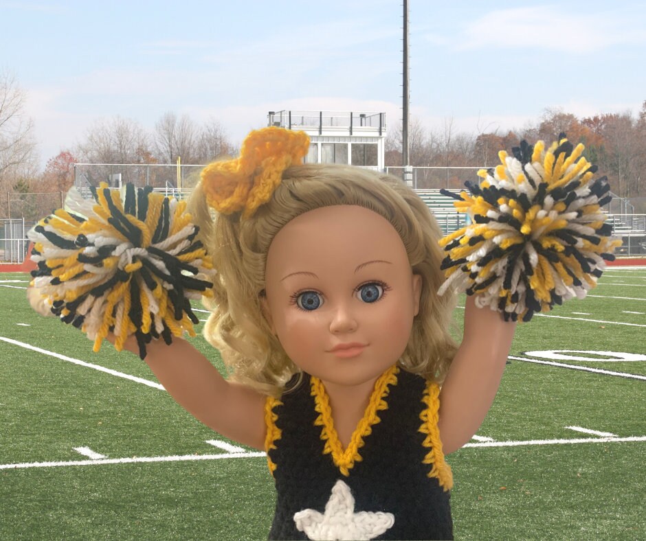 18" Doll Cheerleader Star Outfit, Cheer Uniform Pattern, Crochet Doll ...