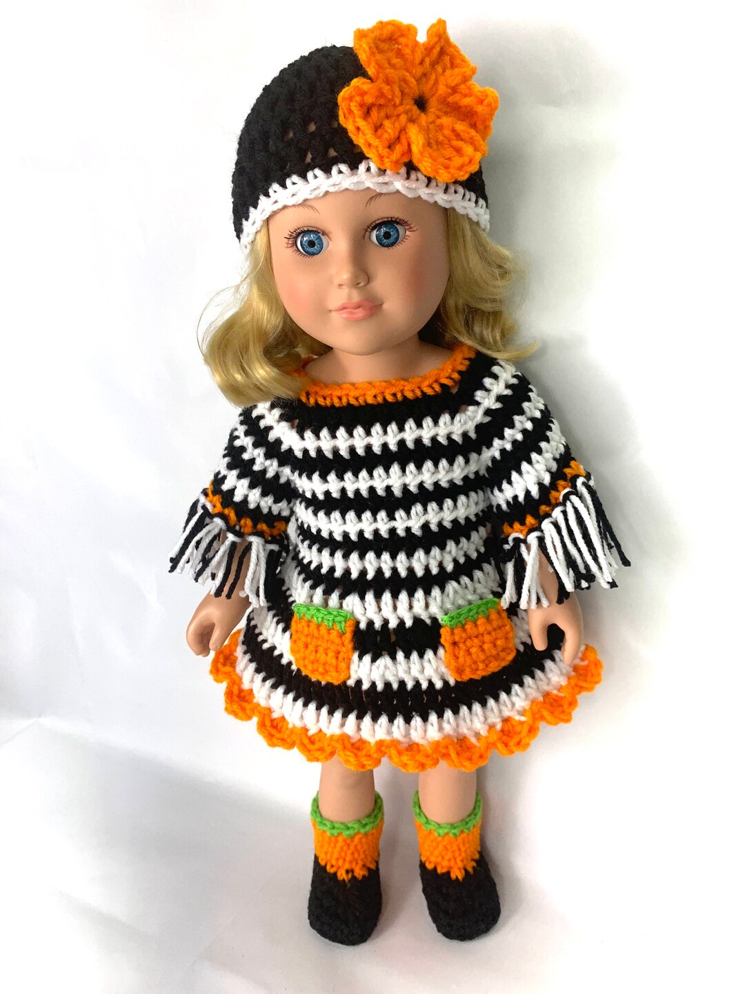 18" Doll Dress Crochet Pattern, Doll Clothes Pattern, Halloween, 18 ...