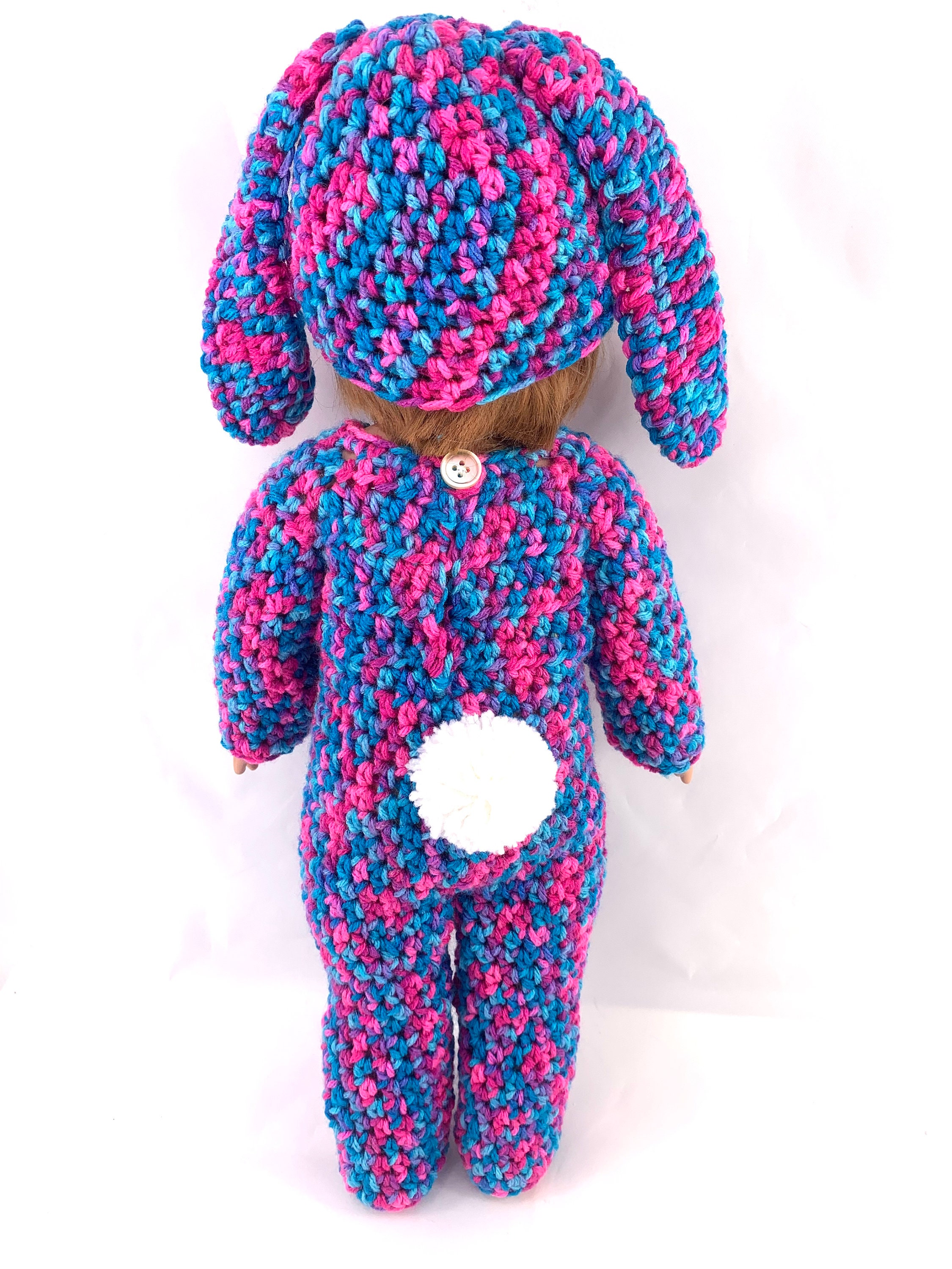 18" and 14" Doll Bunny Suit Crochet Pattern, Doll Clothes Crochet ...