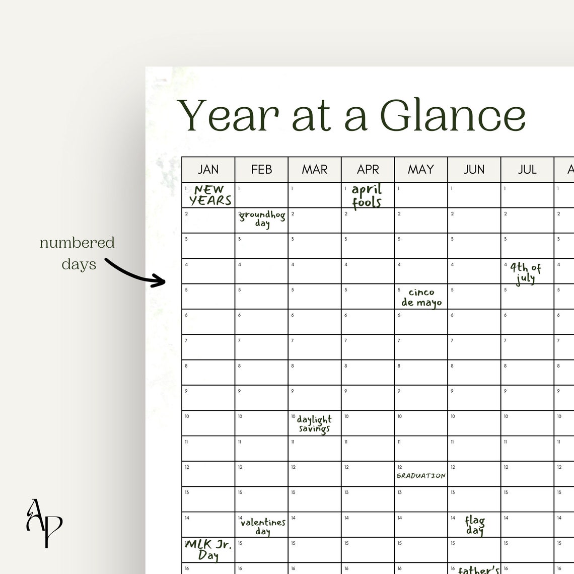 2024 Yearly Overview, Dated Daily Schedule and Planner, Keep Track of ...