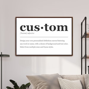 Custom Word Personalized Definition Sign Framed or Unframed Word ...