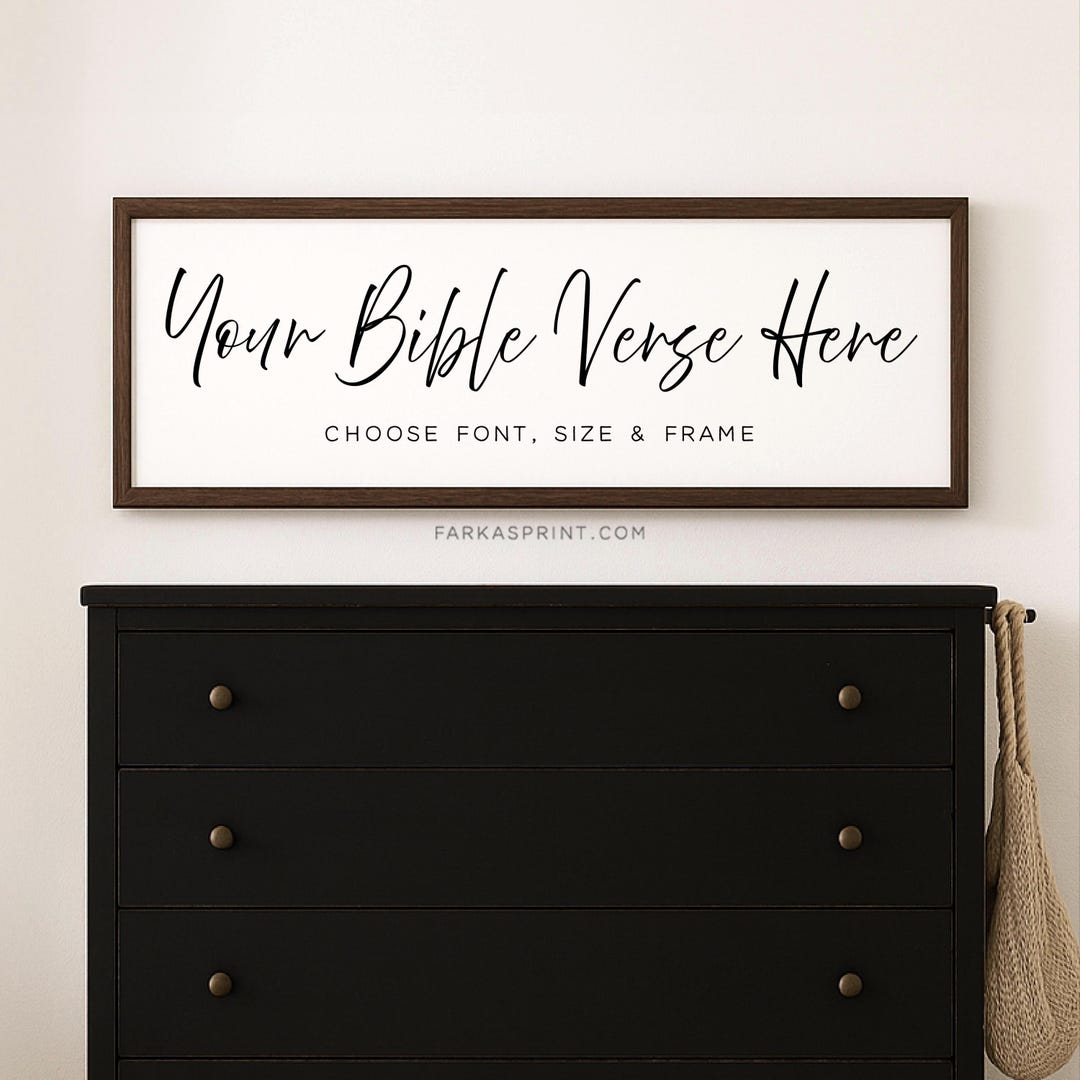 Large Custom Verse Wall Art | Scripture Print | Framed Canvas Home ...