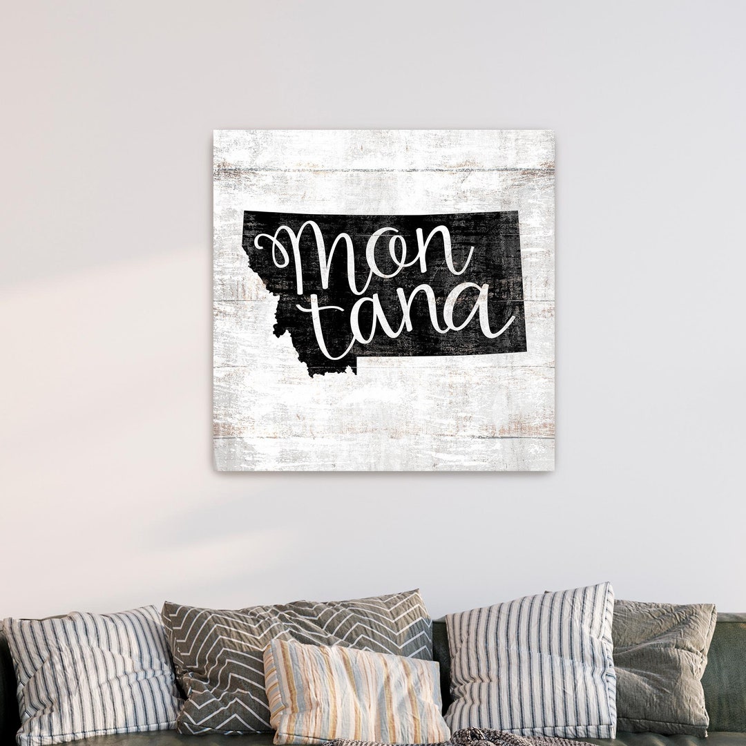 Montana State Sign Big Sky Country Wall Art Custom Montana Decor ...
