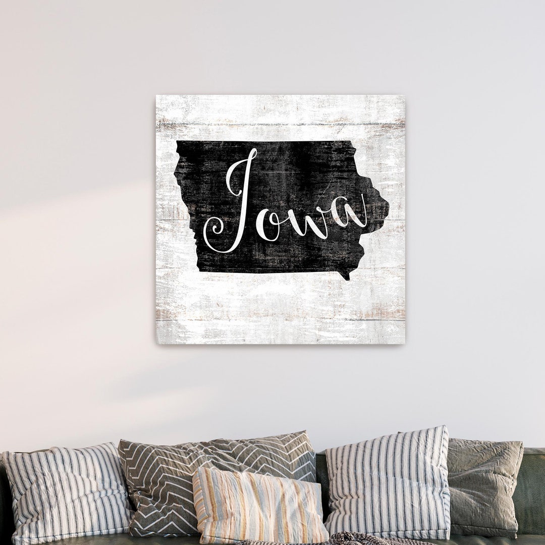 Iowa State Sign Custom Iowa Wall Art Rustic Iowa Home Decor ...