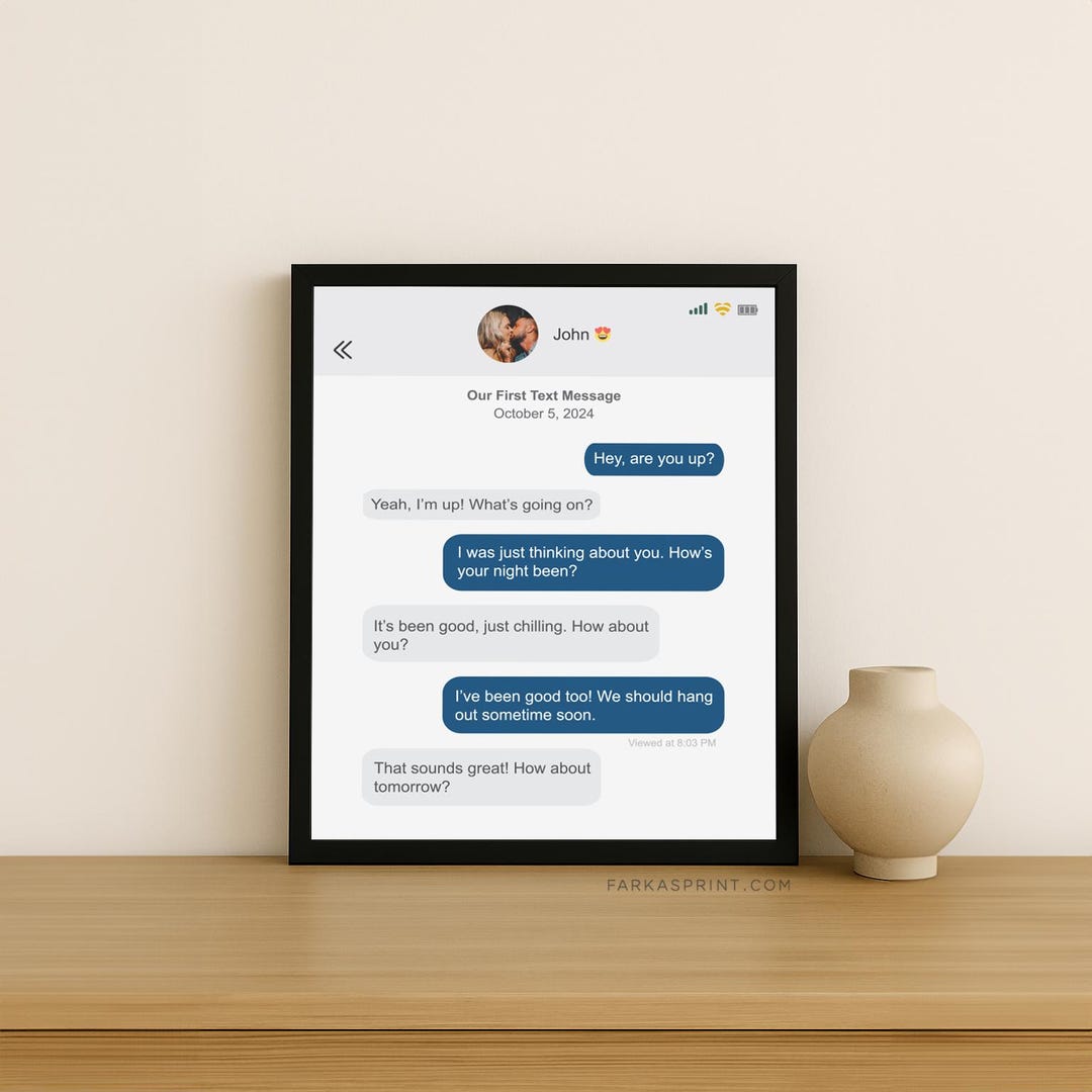 Custom Text Message Art Print - Personalized Conversation Keepsake ...