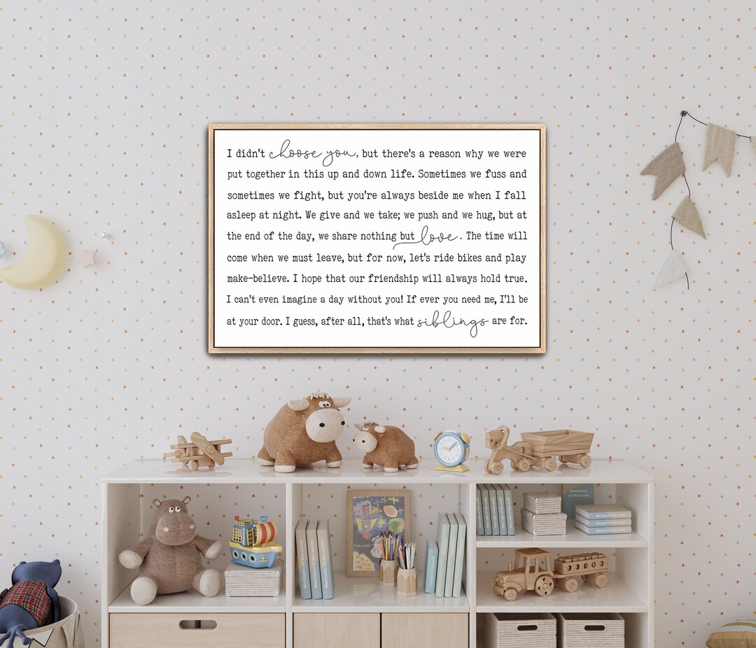 Personalized Siblings Poem Sign for Shared Rooms Wall Art for Brothers ...
