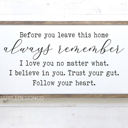 Before You Leave This Home Sign Entryway Sign - Etsy
