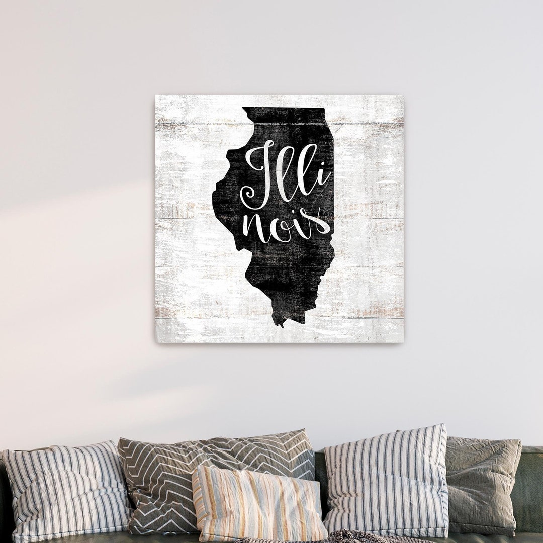 Illinois State Sign Illinois Wall Art Custom State Sign Rustic Illinois ...
