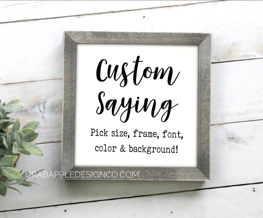 Custom Sign Square, Black or White, Square Custom Quote Sign, Your ...