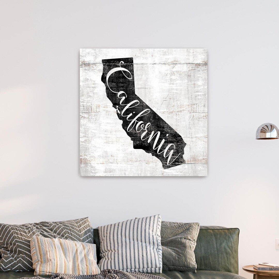 California State Sign Rustic California Wall Art Custom California Home ...