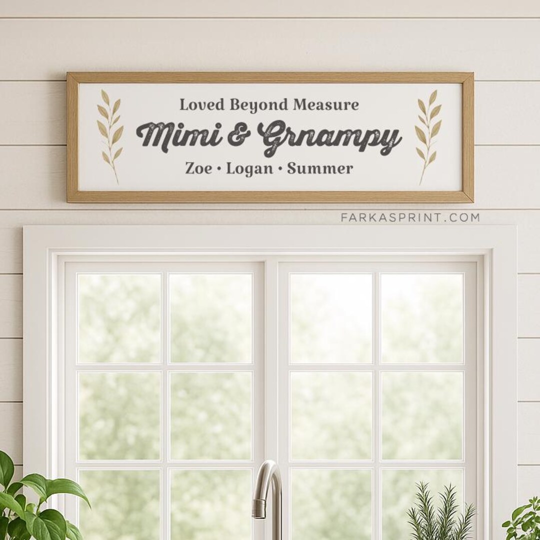 Personalized Grandparent Sign With Names, Loved Beyond Measure Wall Art ...
