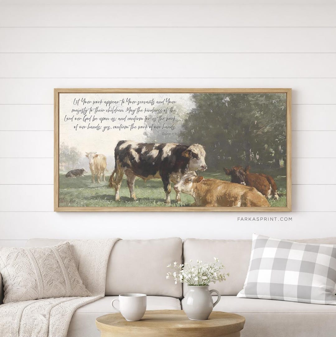 Caw Pasture Art With Your Personalized Text | Custom Quote Wall Decor ...