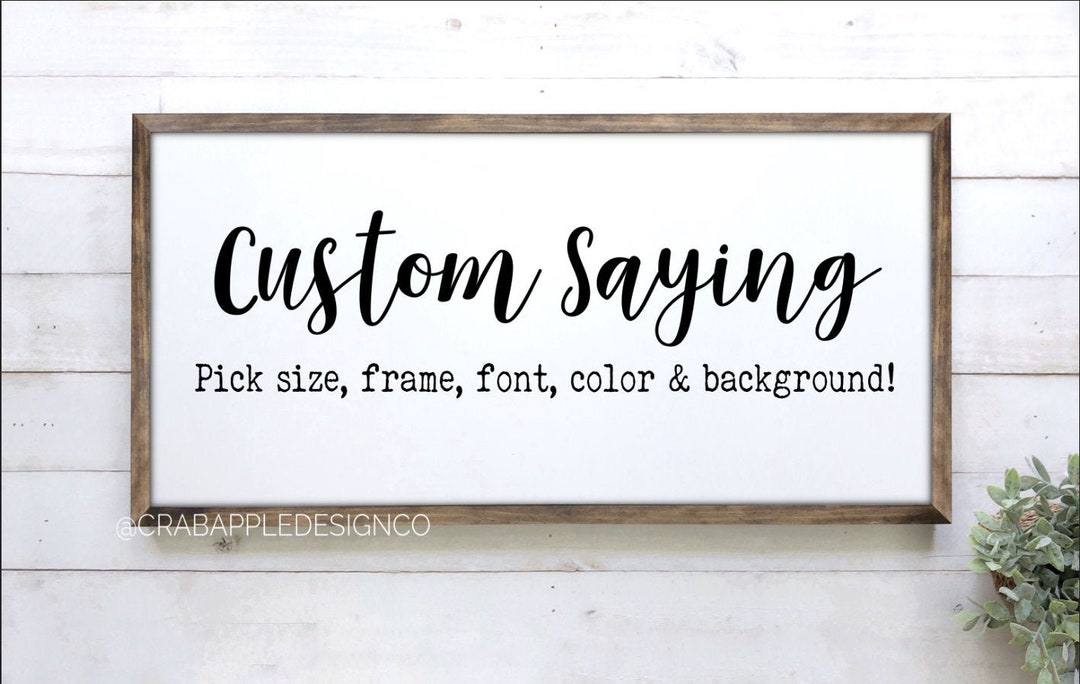 Custom Sign Rectangular, White or Black Background, Custom Quote Sign ...
