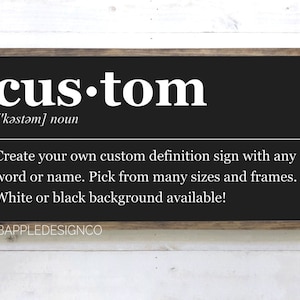 Word Definition Art, Custom Definition Word Sign, Personalized ...