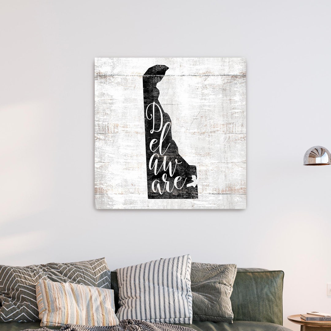 Delaware State Sign Delaware Wall Sign Delaware Home Decor Rustic State ...