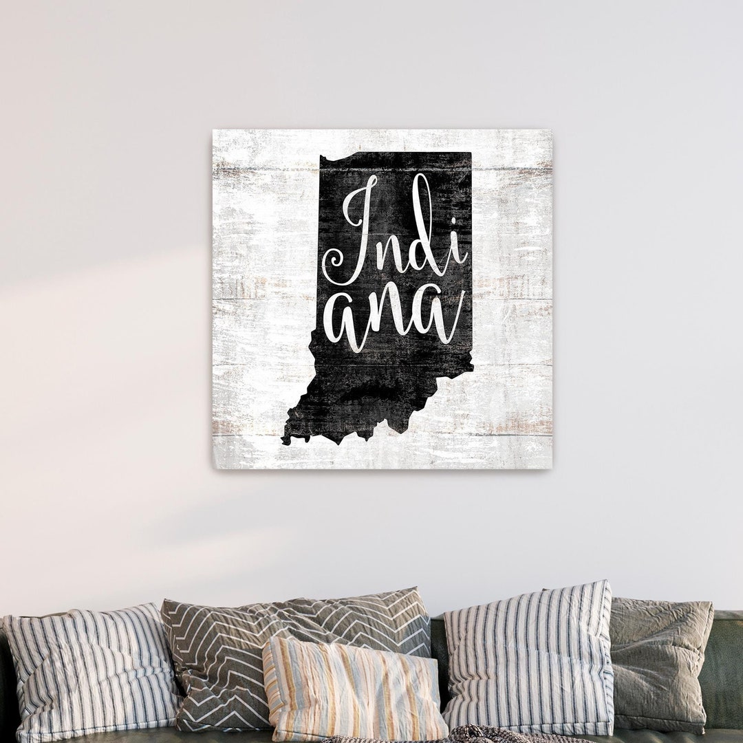 Indiana State Sign Indiana Wall Art Custom State Sign Rustic Indiana ...