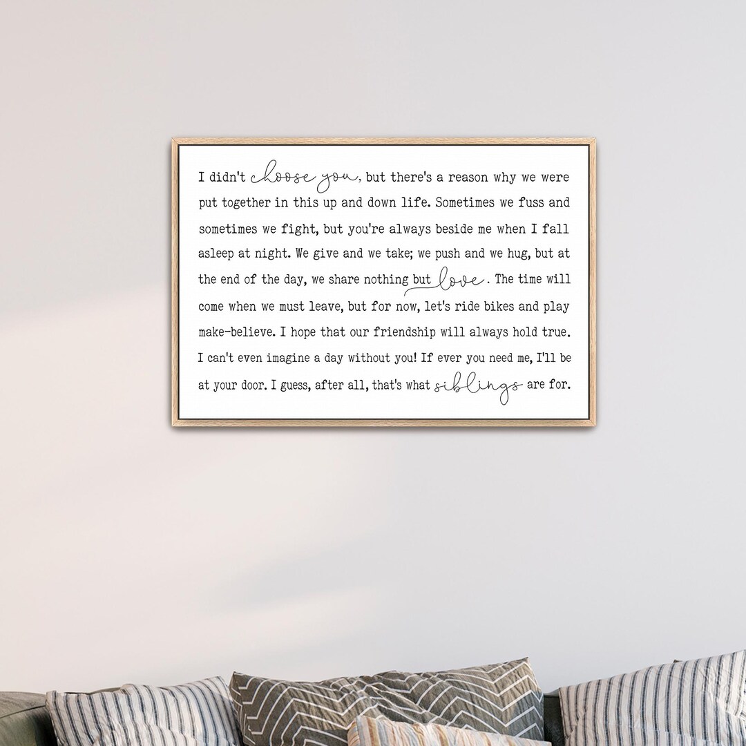Personalized Sibling Poem Canvas, Custom Brothers or Sisters Wall Art ...
