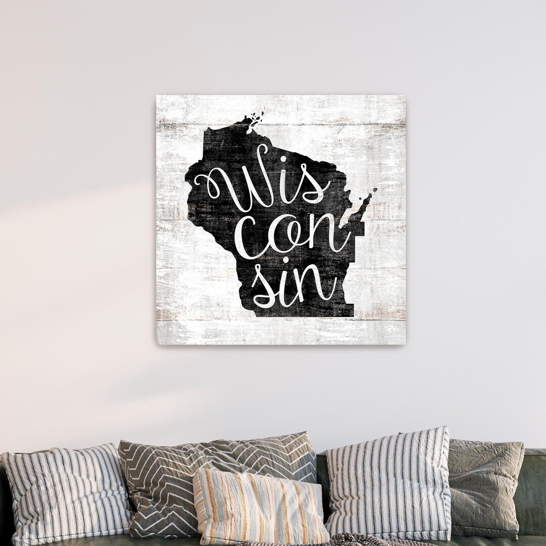 Wisconsin State Sign Personalized Badger State Wall Art Rustic Home ...