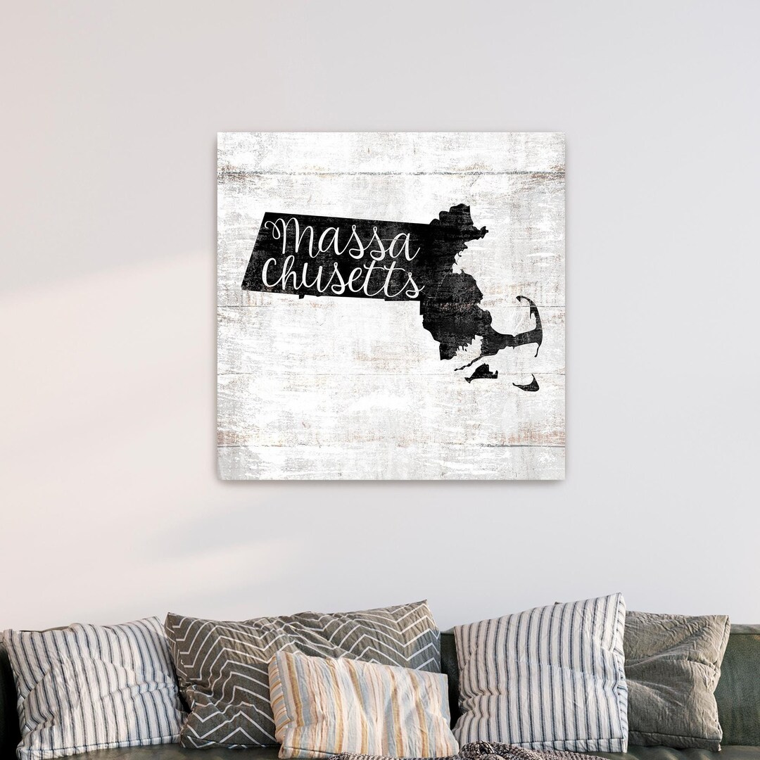 Massachusetts State Sign Coastal & Modern Home Decor Rustic Wall Art ...