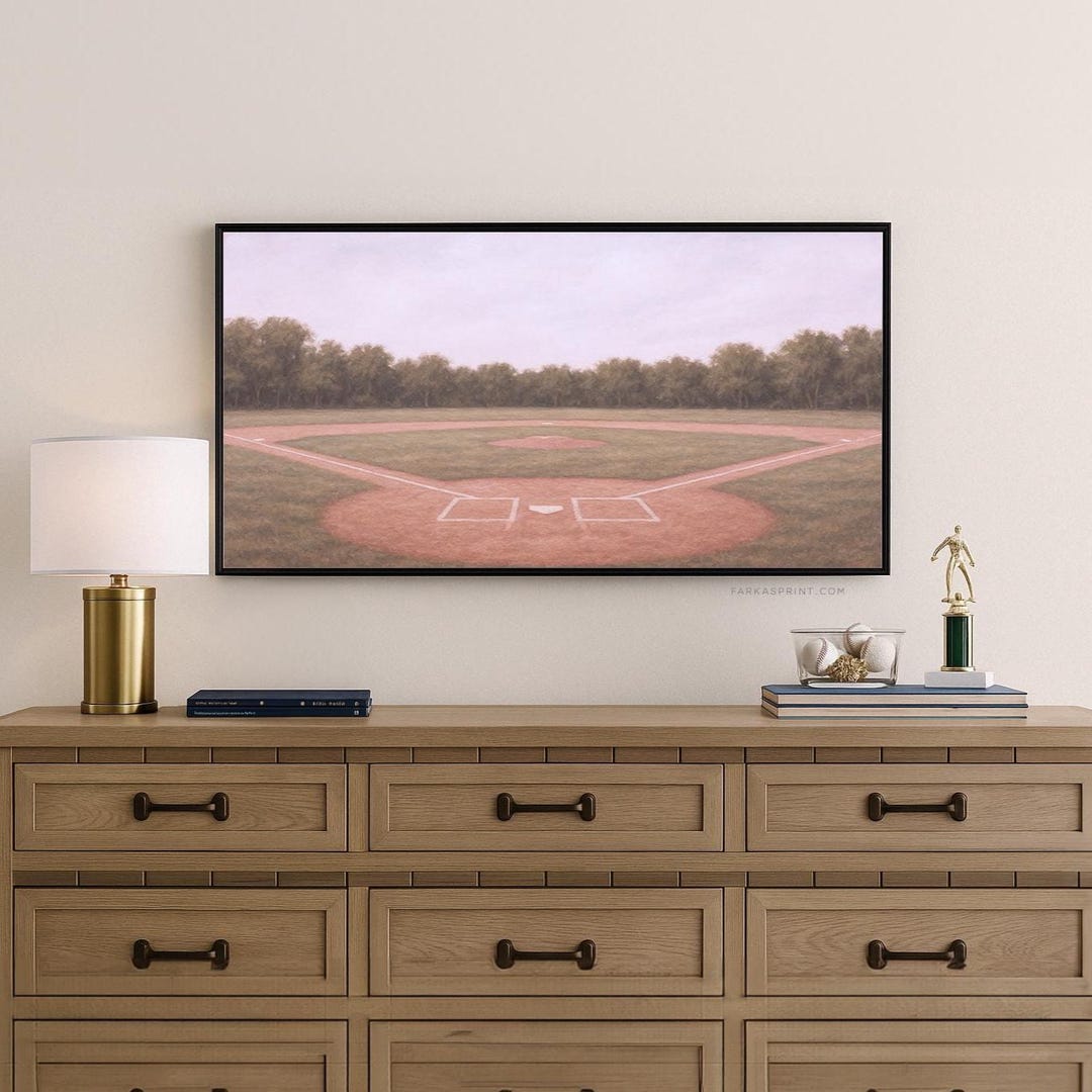 Baseball Field Canvas Wall Art | Baseball Stadium Landscape Print ...