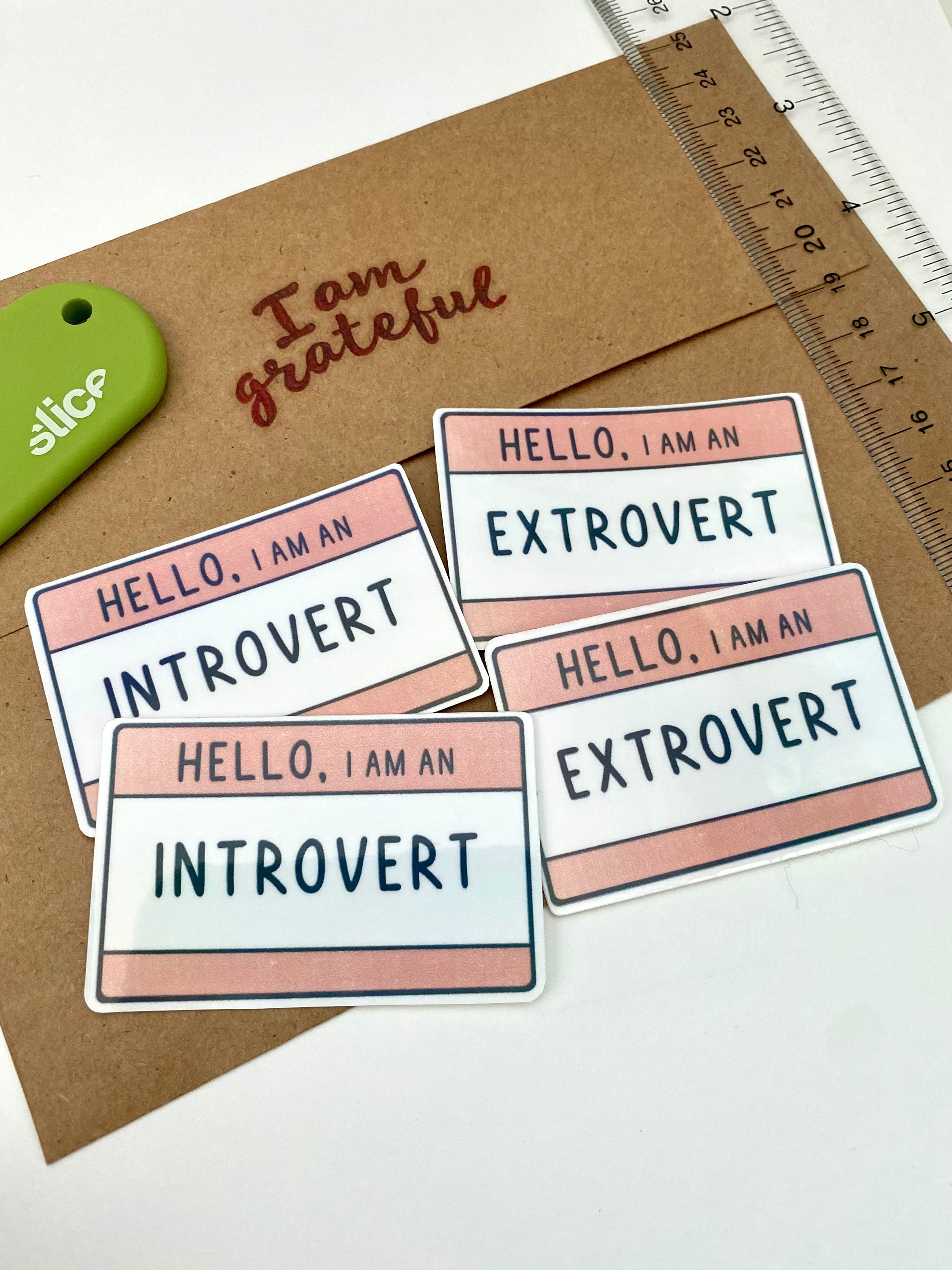 Hello I Am an Introvert Extrovert Clear Holographic Sticker ...