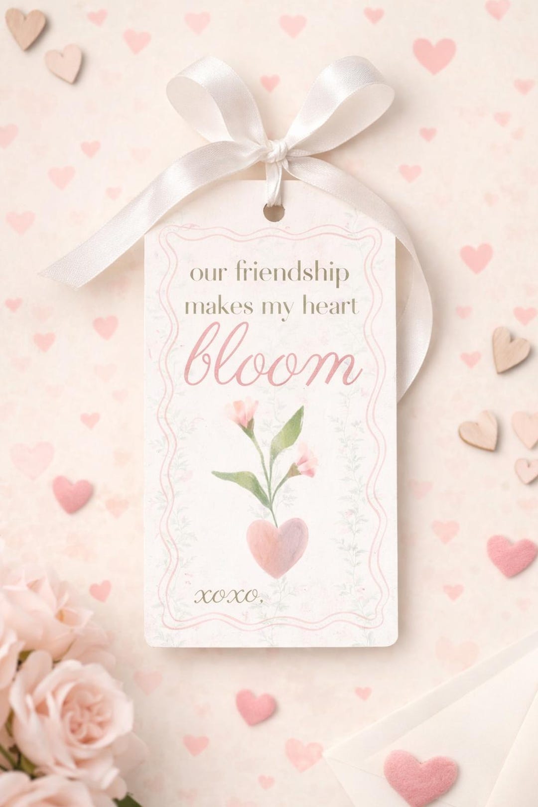 Printable Friendship Bloom Valentine’s Day Tags, Dainty and Darling ...
