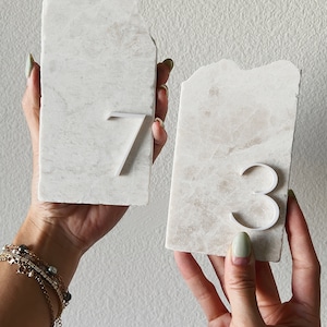 Daylight Marble and Acrylic Table Numbers | Wedding Signs | Event Signs ...