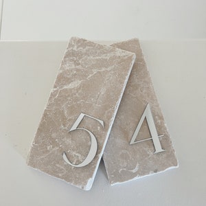 Daylight Marble and Acrylic Table Numbers | Wedding Signs | Event Signs ...