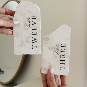 Daylight Marble Table Numbers | Wedding Signs | Event Signs | Custom ...