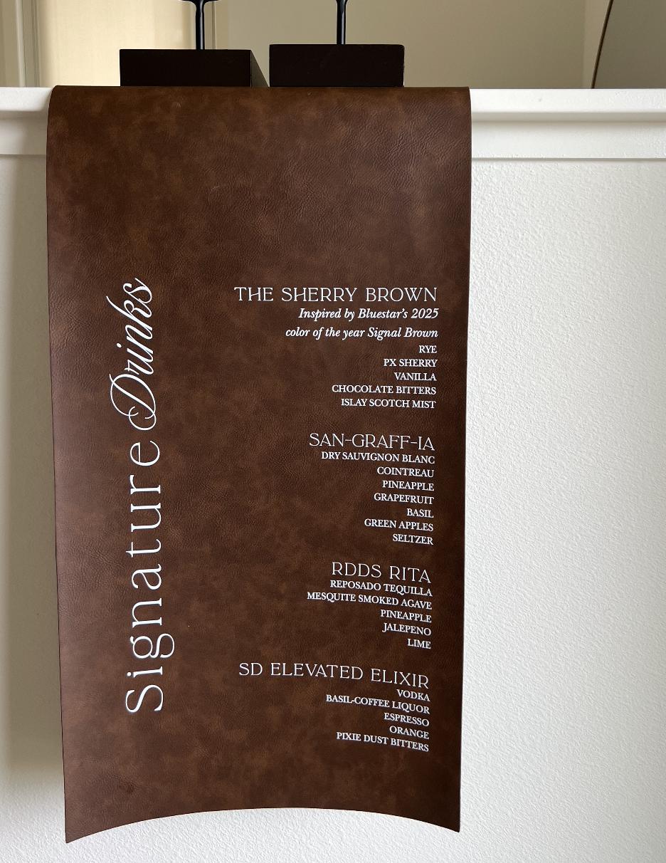 Leather Bar & Menu Sign | Wedding Signs | Event Signs | Custom Signs ...