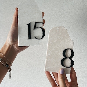 Daylight Marble and Acrylic Table Numbers | Wedding Signs | Event Signs ...