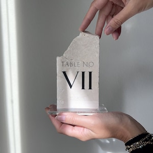 Daylight Marble Table Numbers | Wedding Signs | Event Signs | Custom ...