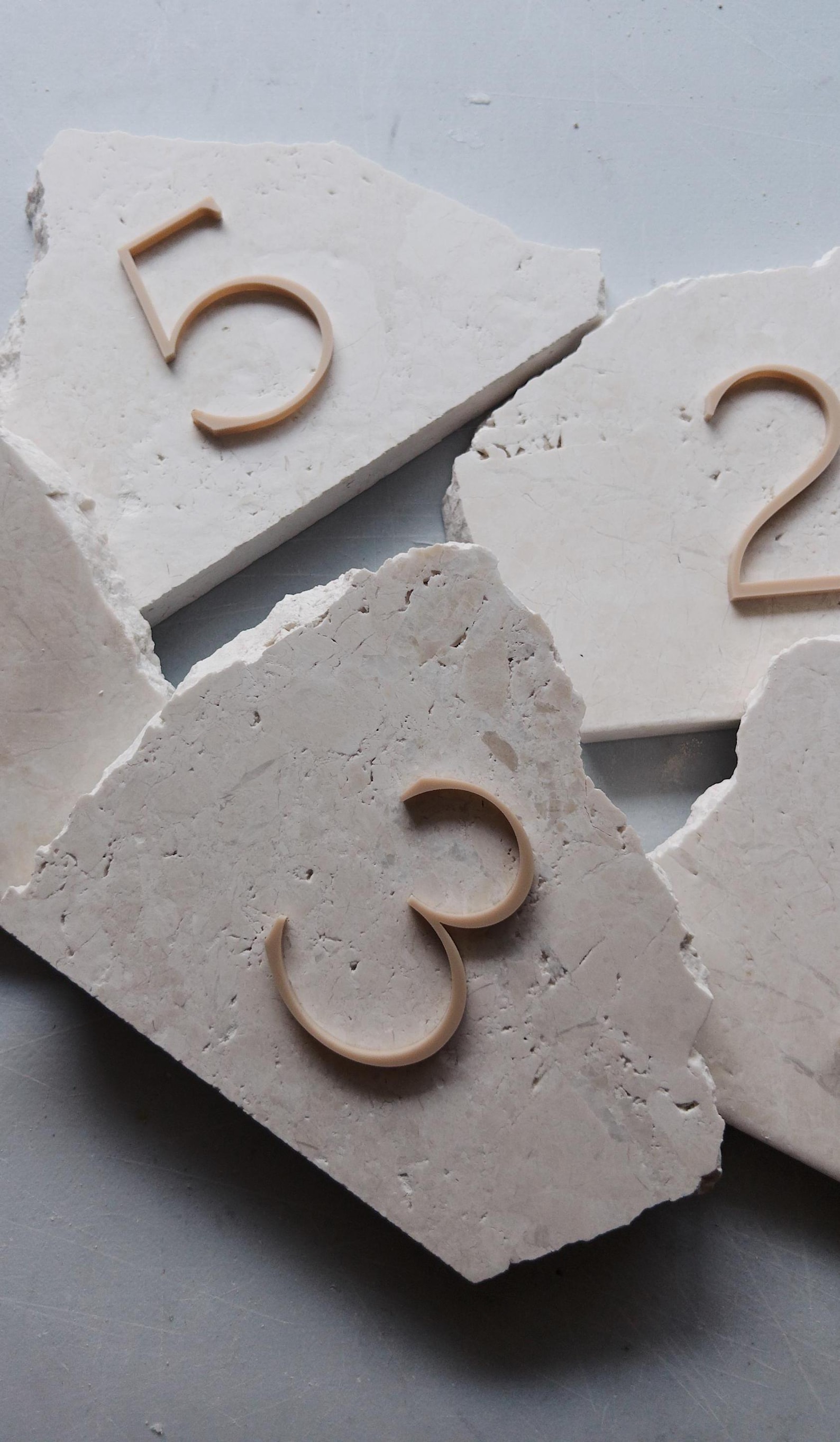 Deconstructed Daylight Marble Table Numbers | Wedding Signs | Event ...
