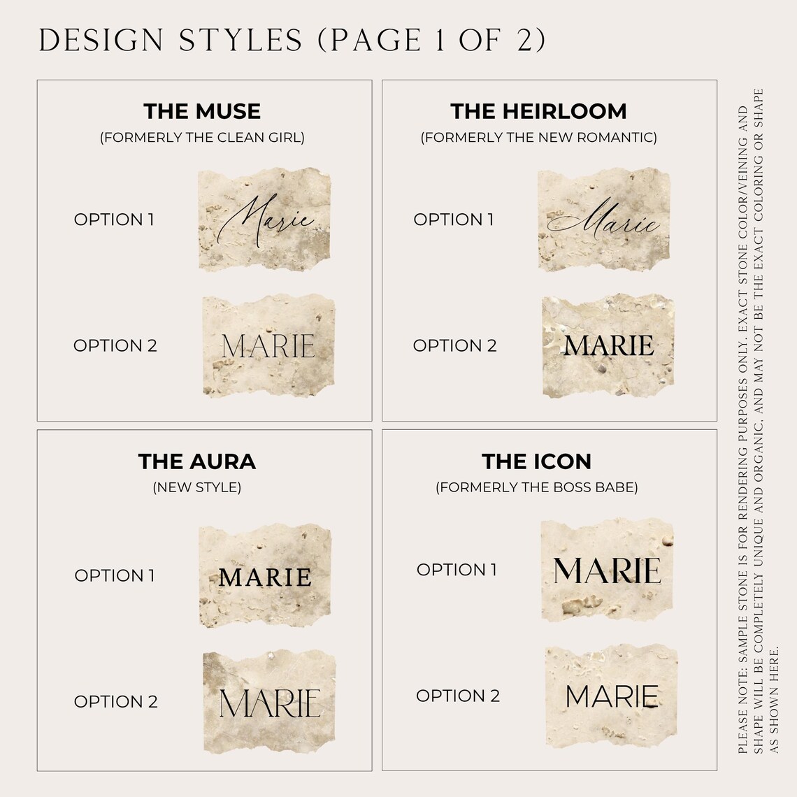 Sunset Travertine Place Cards | Wedding Signs | Event Signs | Custom ...