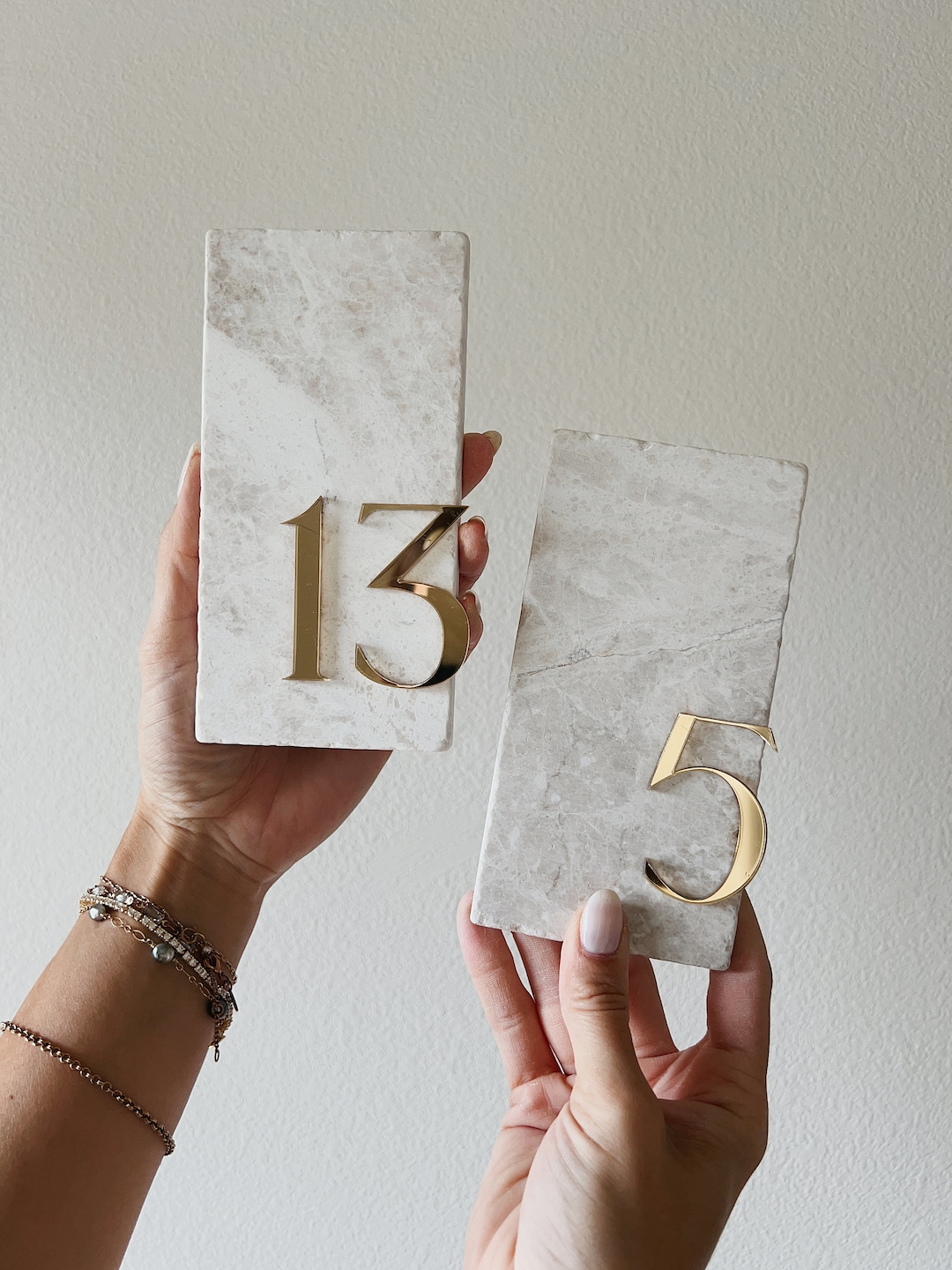 Daylight Marble and Acrylic Table Numbers | Wedding Signs | Event Signs ...