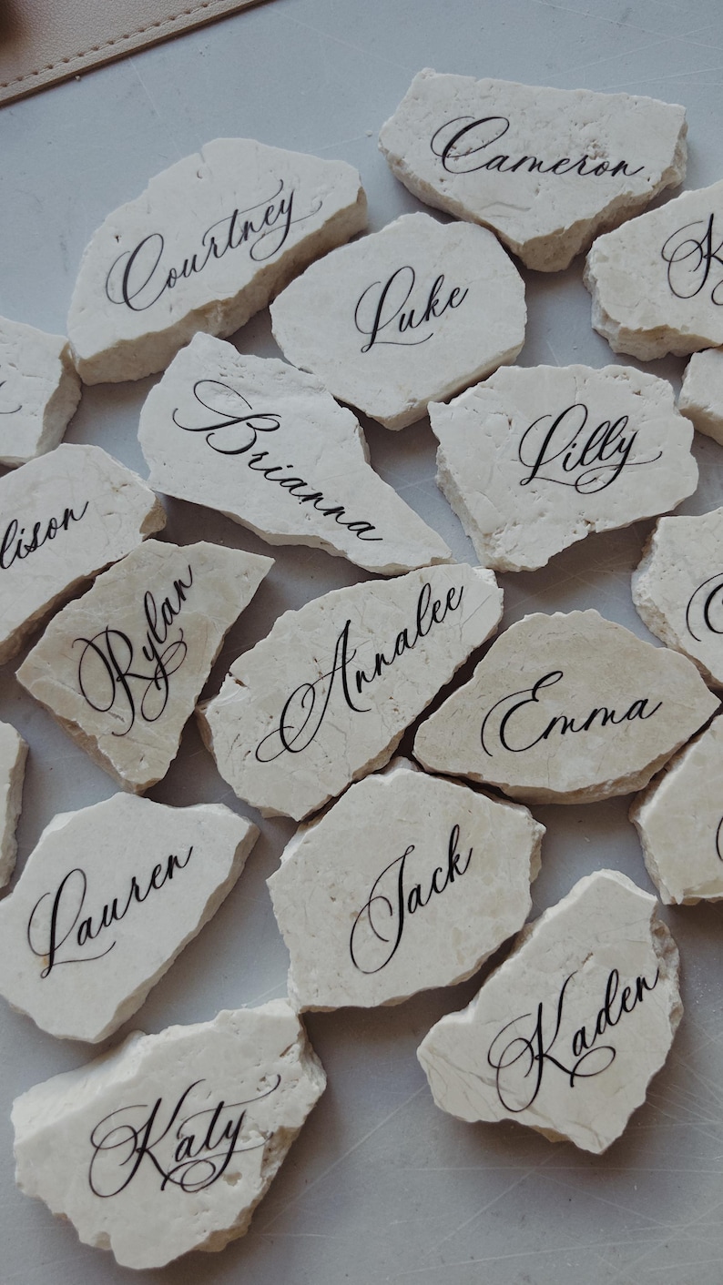Daylight Marble Place Cards | Wedding Signs | Event Signs | Custom ...
