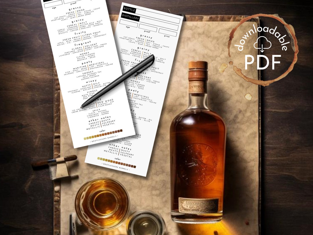 Whiskey Tasting Sheet | Printable | Whiskey Tasting Flight | Gifts for ...