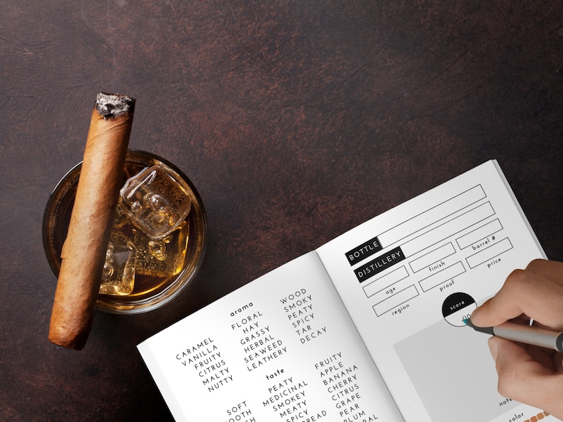 Whiskey Tasting Journal Leather Look | Whiskey Tasting | Gifts for Him ...