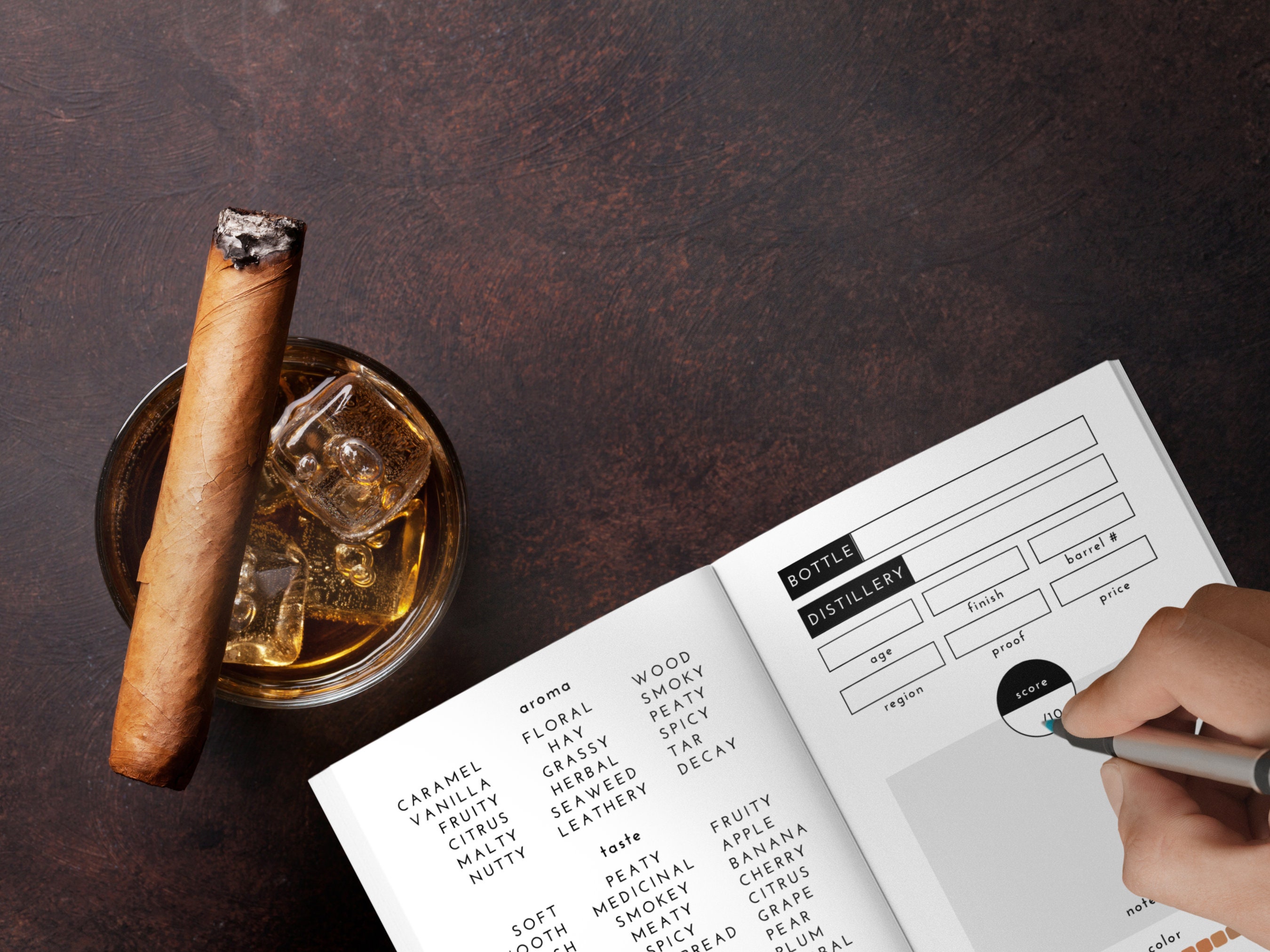 Whiskey Tasting Journal Leather Look | Whiskey Tasting | Gifts for Him ...
