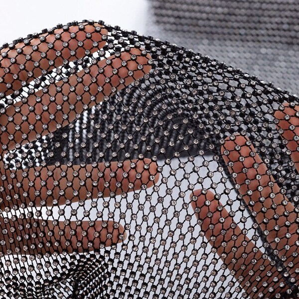 Rhinestone Fishnet Fabric - Etsy
