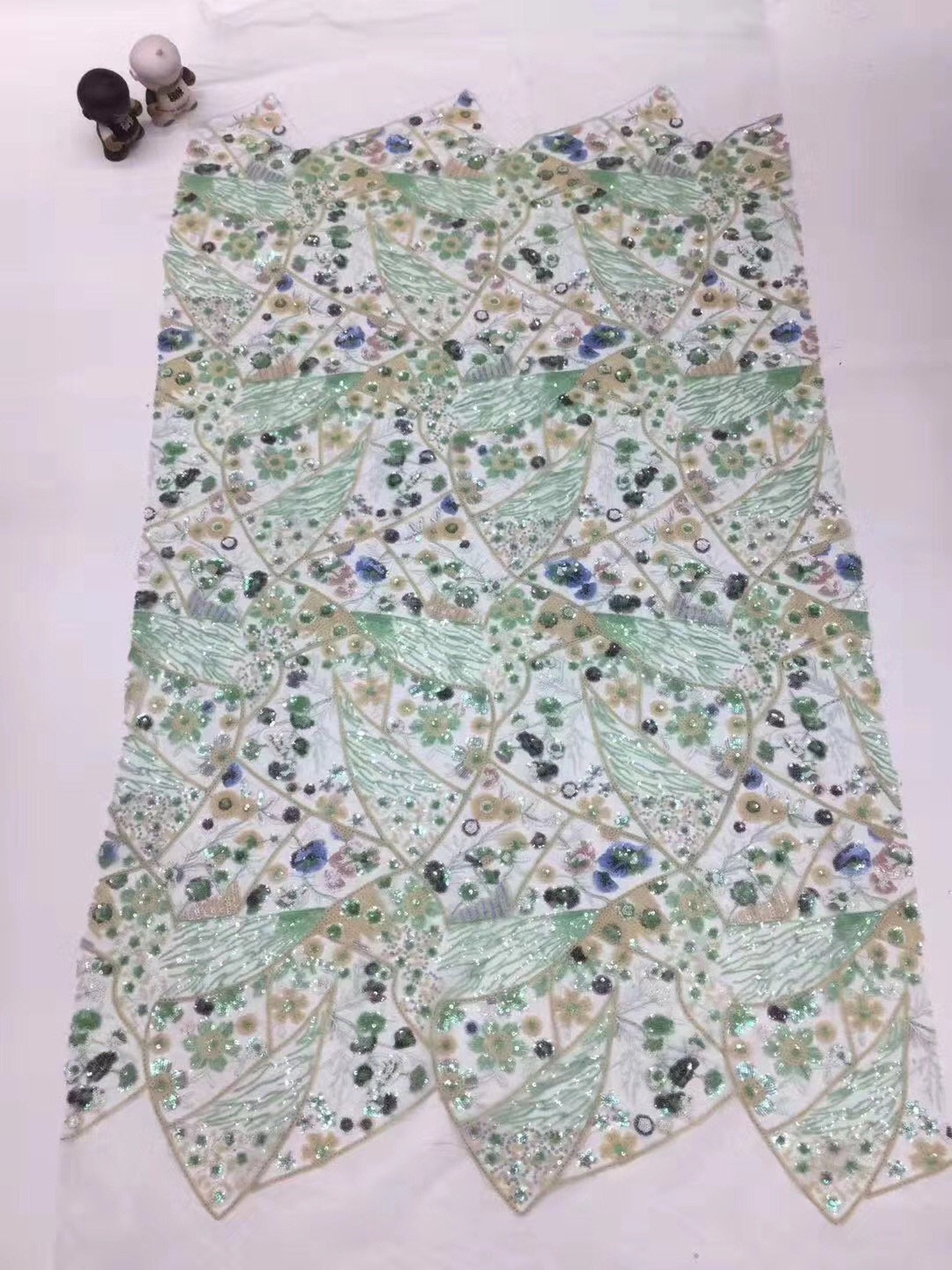 5Y Hot Lace Fabric Multicolour Overlap Sequins on Mesh | Etsy