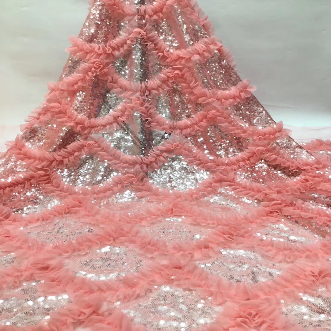 5yards New Silver Sequins 3D Ruffle Fabric Pleated Fabric - Etsy