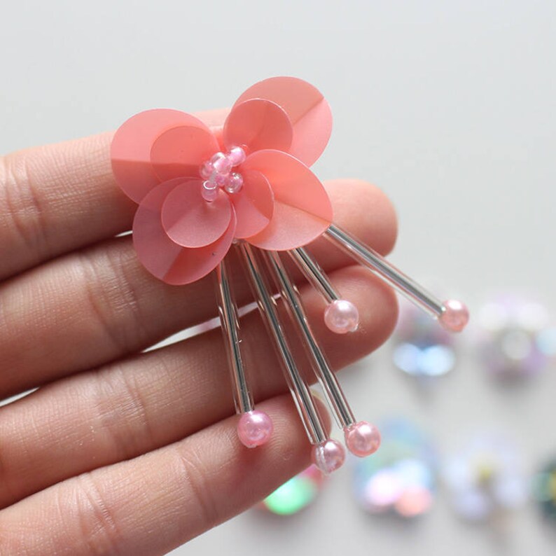 50pcs Beatiful Mixed Color 3D Rhinestone Flower Appliqued for Sewing ...