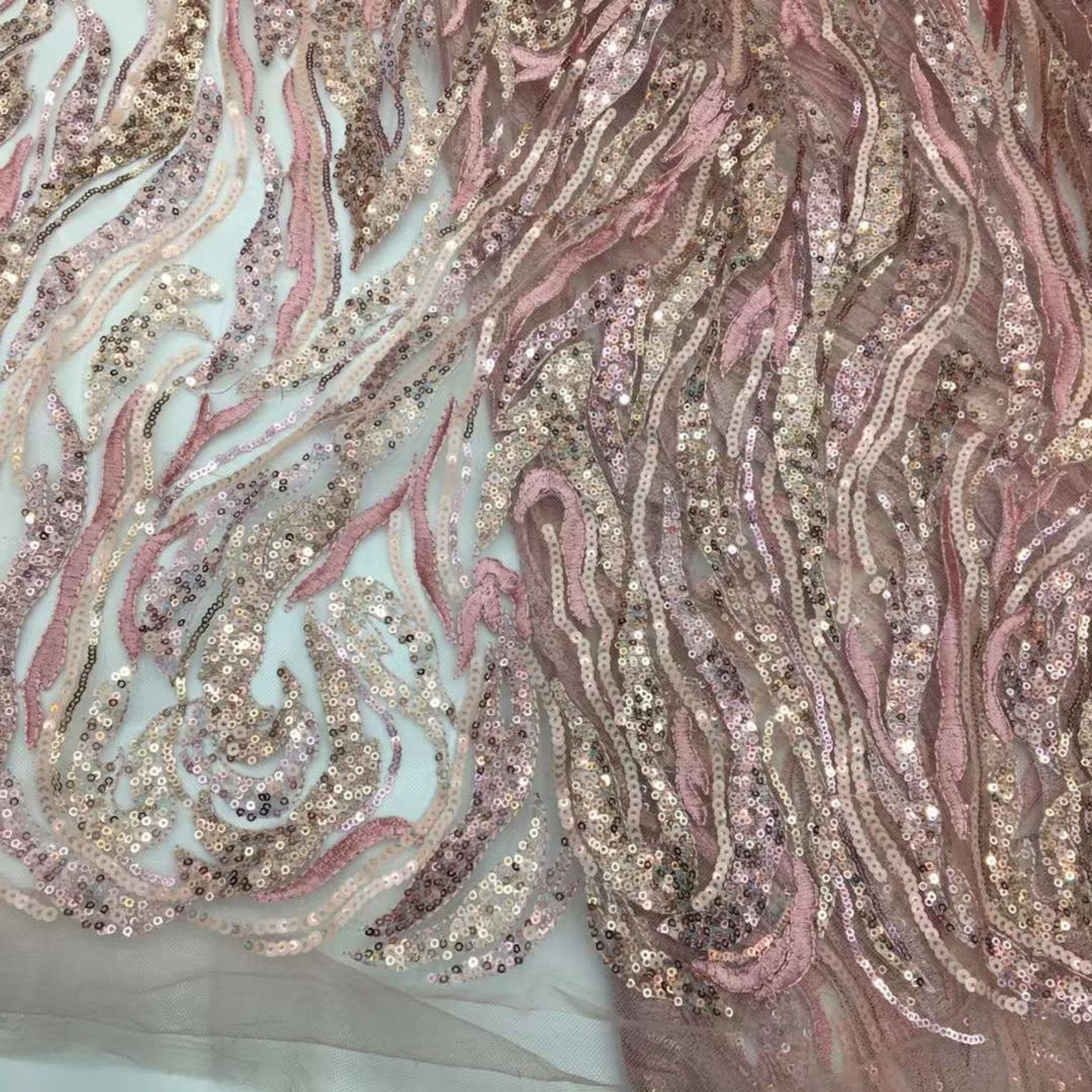 5Y Hot Lace Fabric Multicolour Overlap Sequins on Mesh - Etsy