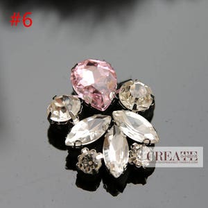 50pieces Beatiful Mixed Color 3D Rhinestone Flower Appliqued for Sewing ...